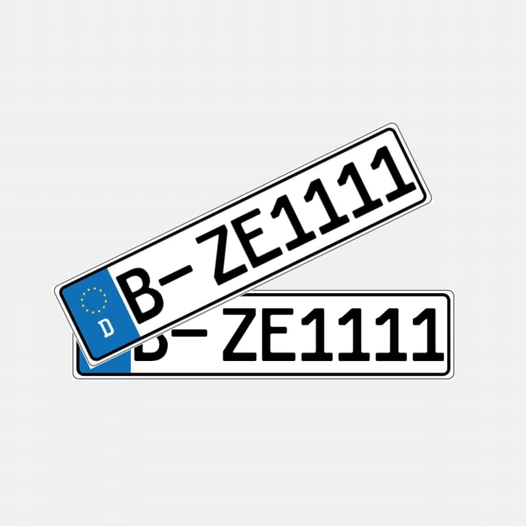 1Stck. Kennzeichen Standard (optional Saison, Carbon, Grün) - KFZ ...